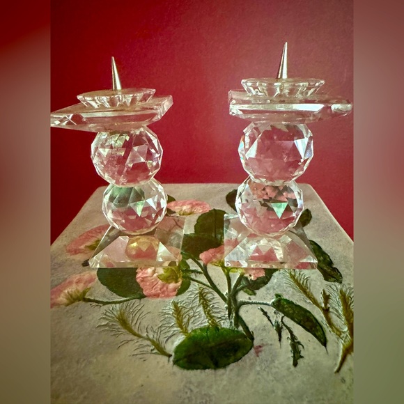 Swarovski | Accents | Vintage Swarovski Crystal Candle Holders 3 | Poshmark